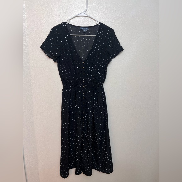 Modcloth | Dresses | Modcloth Black And White Polka Dot Short Sleeve ...